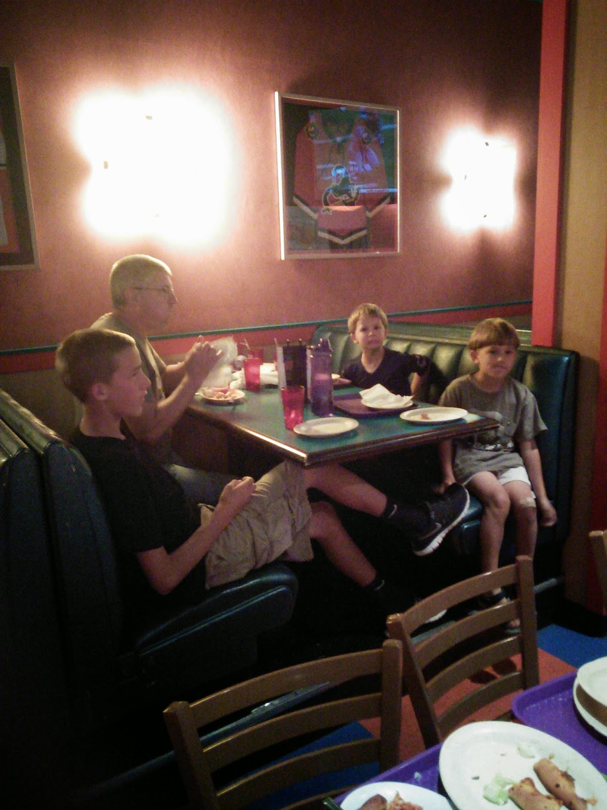 We chose to eat in the GameTime room as this room as big screen TV's in ...